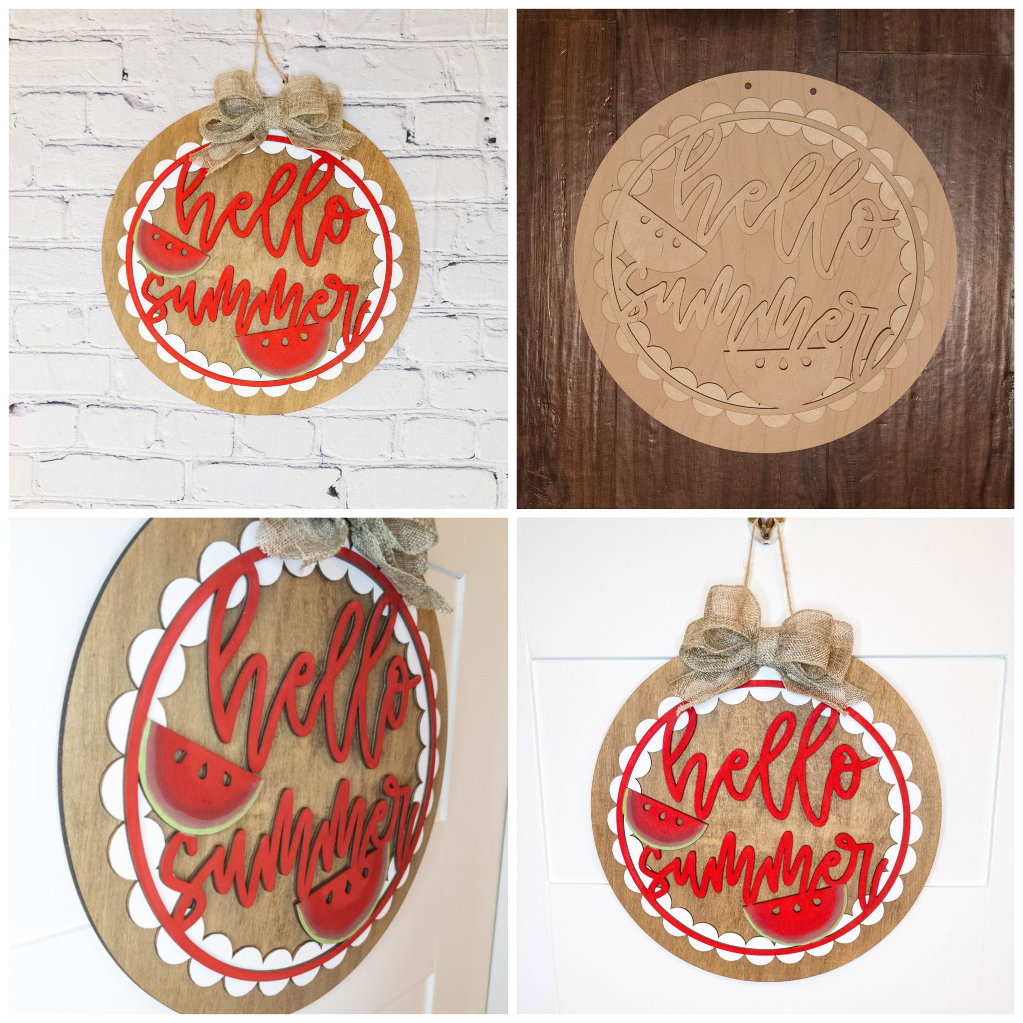 Spring Summer Bundle Door Hanger Svg Hello Spring Decor SVG | Etsy