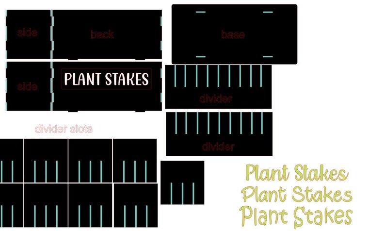 Plant Stake Display Box Plant Stake Holder Laser Cut Box - Etsy