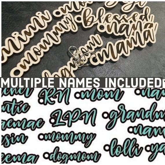 Mom Mama Cursive SVG Mirror Ornament SVG Keychain Svg | Etsy