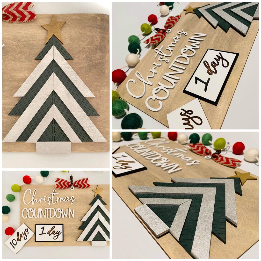 Tree Christmas Countdown Laser Ready Svg | Holiday Laser File | Wood ...