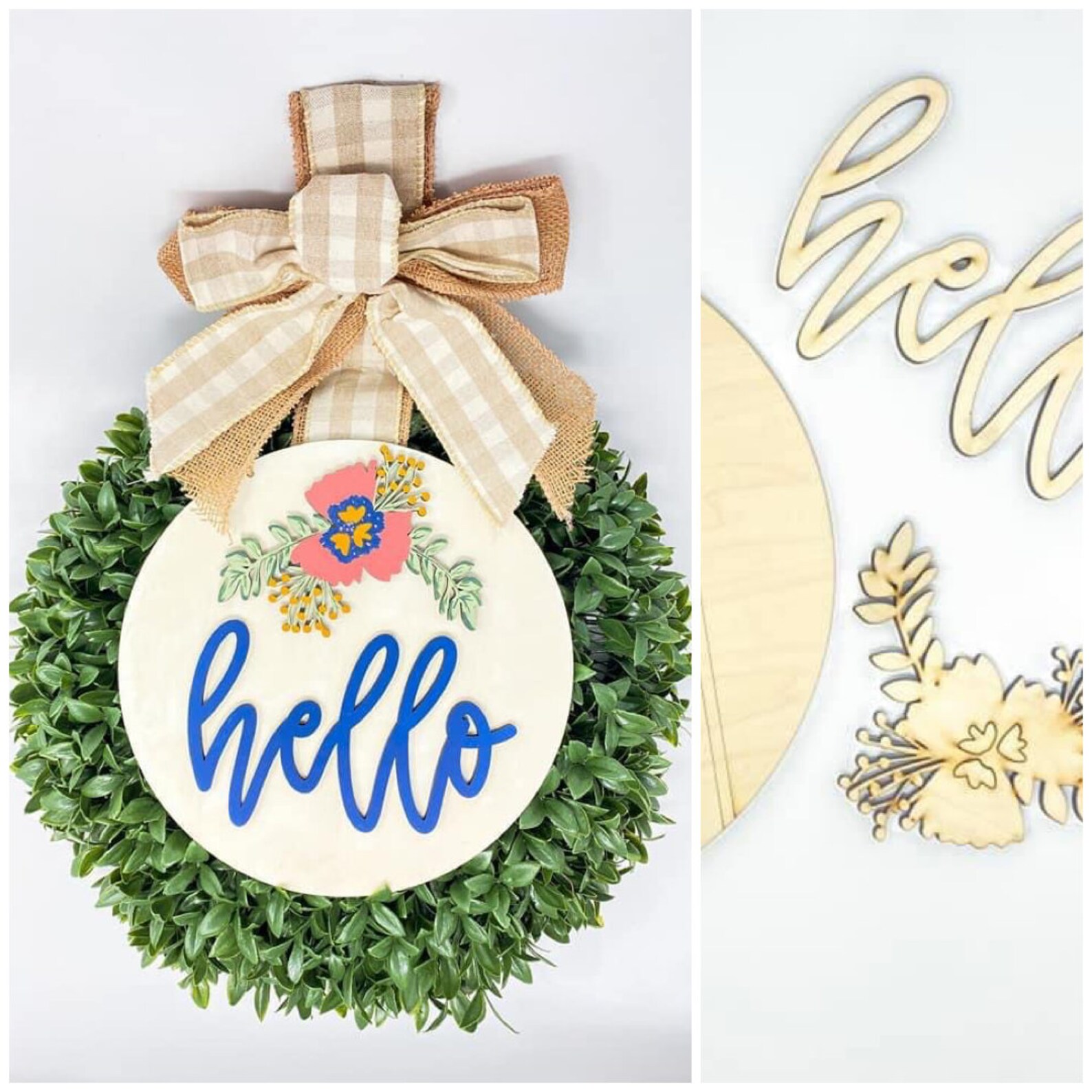 Floral Spring Summer Bundle Door Hanger Svg Hello Welcome - Etsy