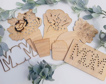 Flower Vase Base for Hand Picked Flowers SVG Spring Laser | Etsy