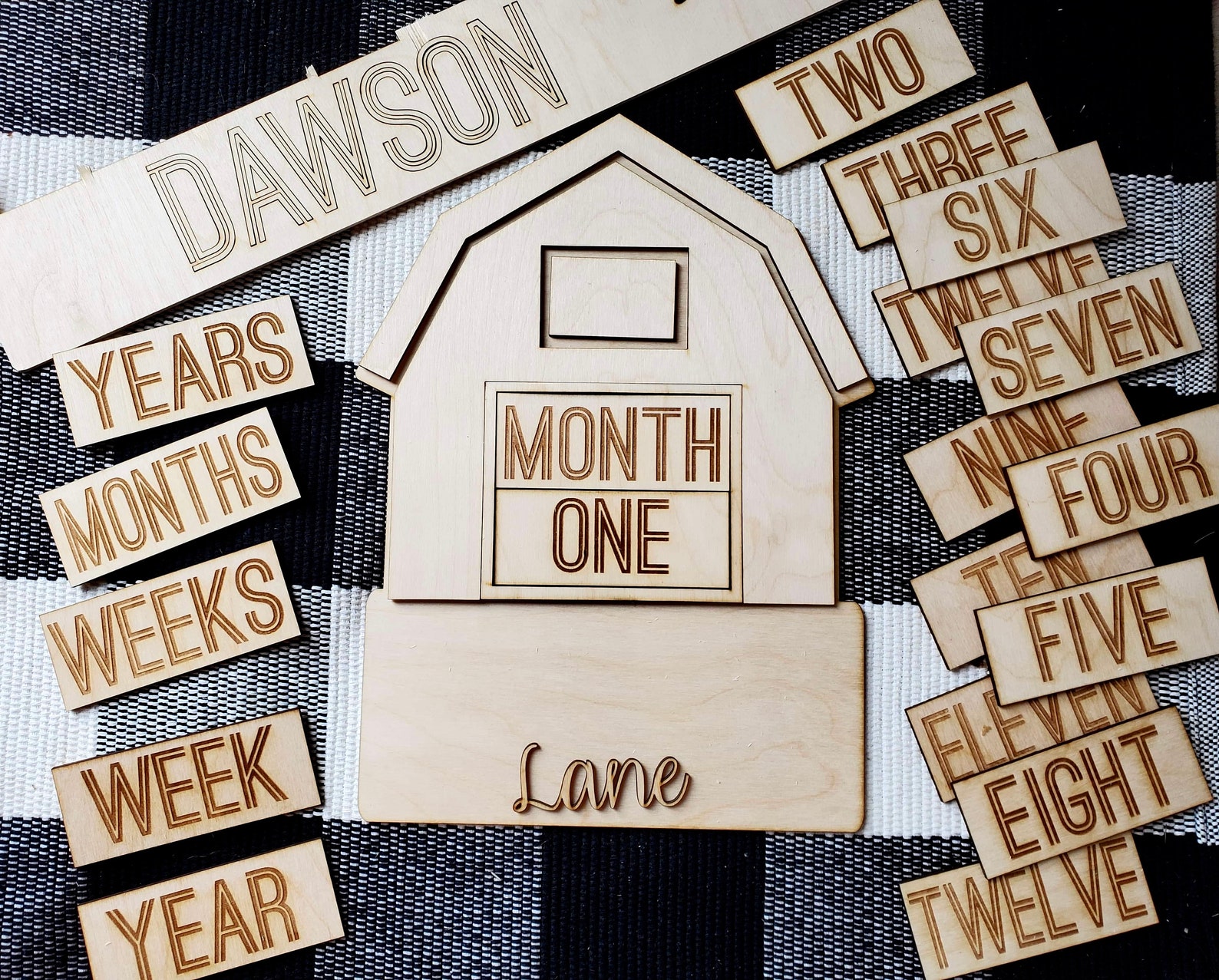 Farm Themed Baby Growth Photo Tags Svg Nursery Laser File | Etsy