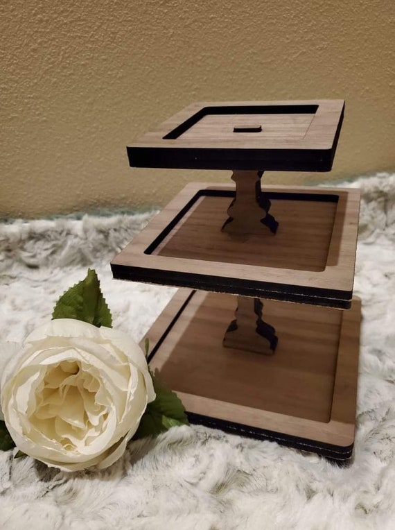Square Tier Tray Laser Cut File No Hardware Needed Laser - Etsy