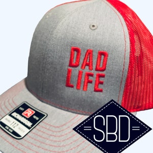 DAD LIFE Embroidered Trucker Hat | Two-tone Dad Cap - Etsy