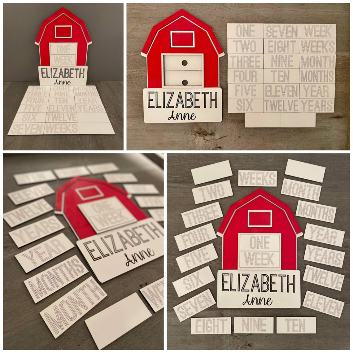 Farm Themed Baby Growth Photo Tags Svg Nursery Laser File | Etsy