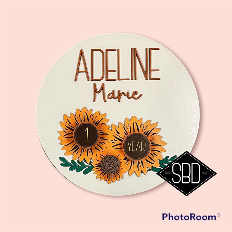 Sunflower Baby Growth Photo Tags Svg Nursery Laser File - Etsy