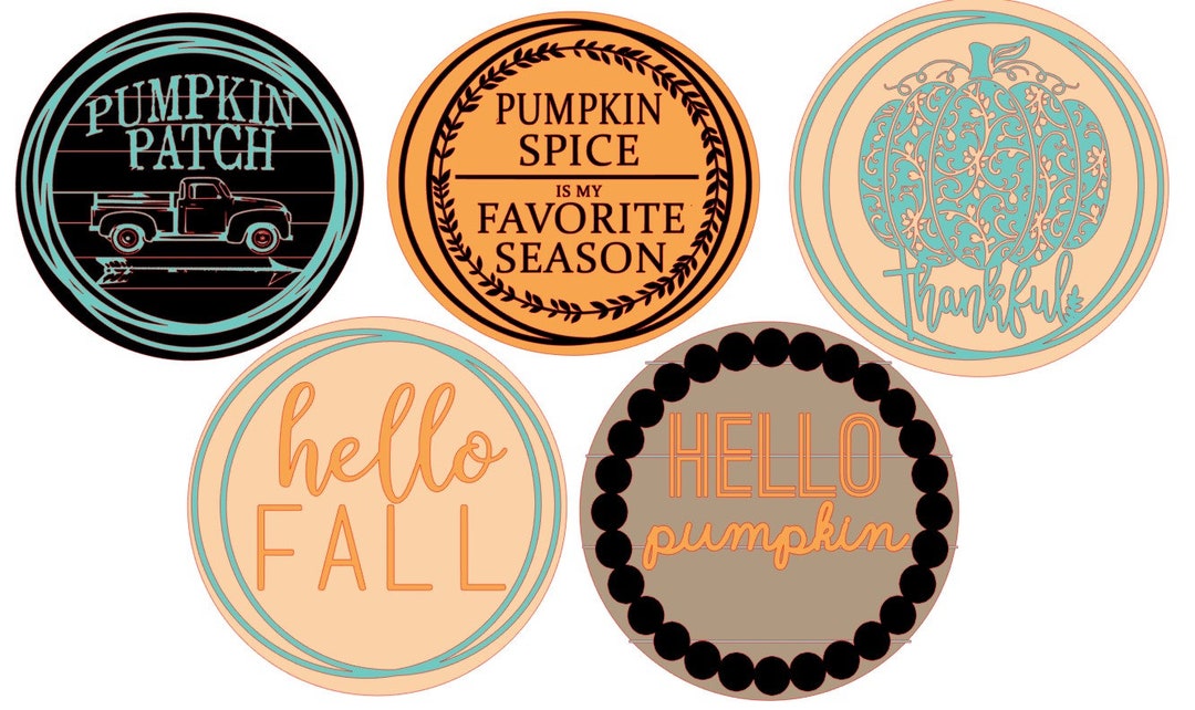 Fall Decor Circle Svg Bundle 1 | Door Hanger Svg | Thankful Svg ...