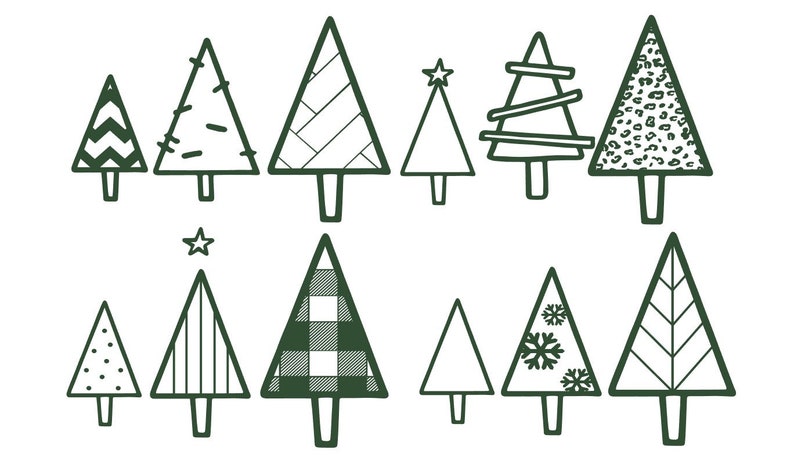 Patterned Tree Decor Svg Bundle Door Hanger Svg Laser Cut - Etsy