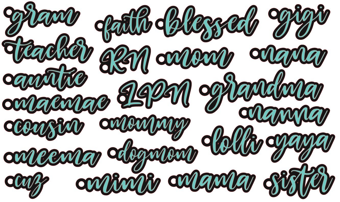 Mom Mama Cursive SVG Mirror Ornament SVG Keychain Svg - Etsy