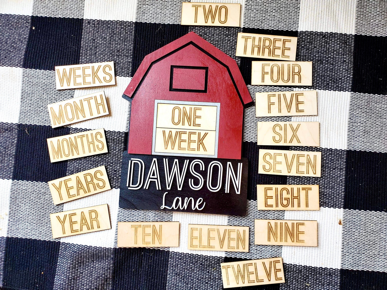 Farm Themed Baby Growth Photo Tags Svg Nursery Laser File | Etsy