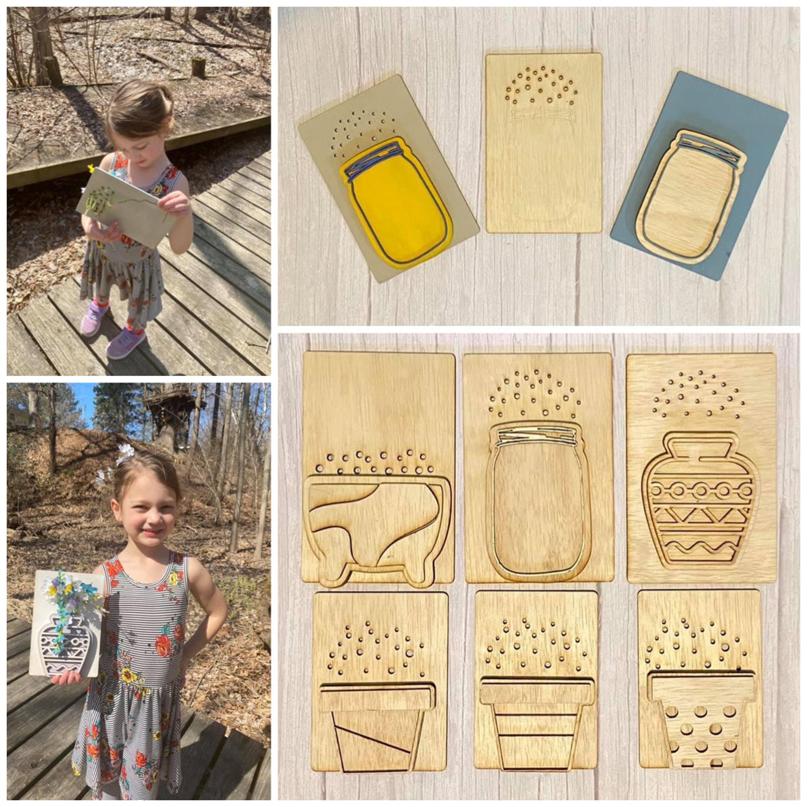 Flower Vase Base for Hand Picked Flowers SVG Spring Laser - Etsy