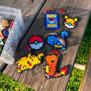 Retro Pixel Art Style Pokémon Perler Bead Keychain - Etsy