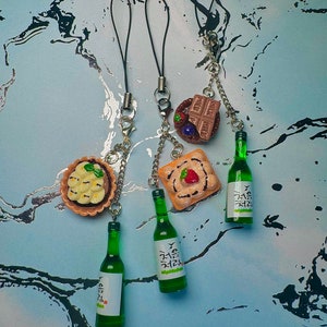 Korean Green Soju Drink With Yummy Kawaii Snack Cake Dessert Mini Food ...