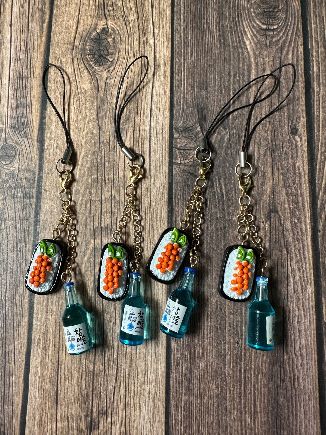 Maki Sushi Roll and Korean Soju Beer Phone Charm / AirPod Accessory - Etsy
