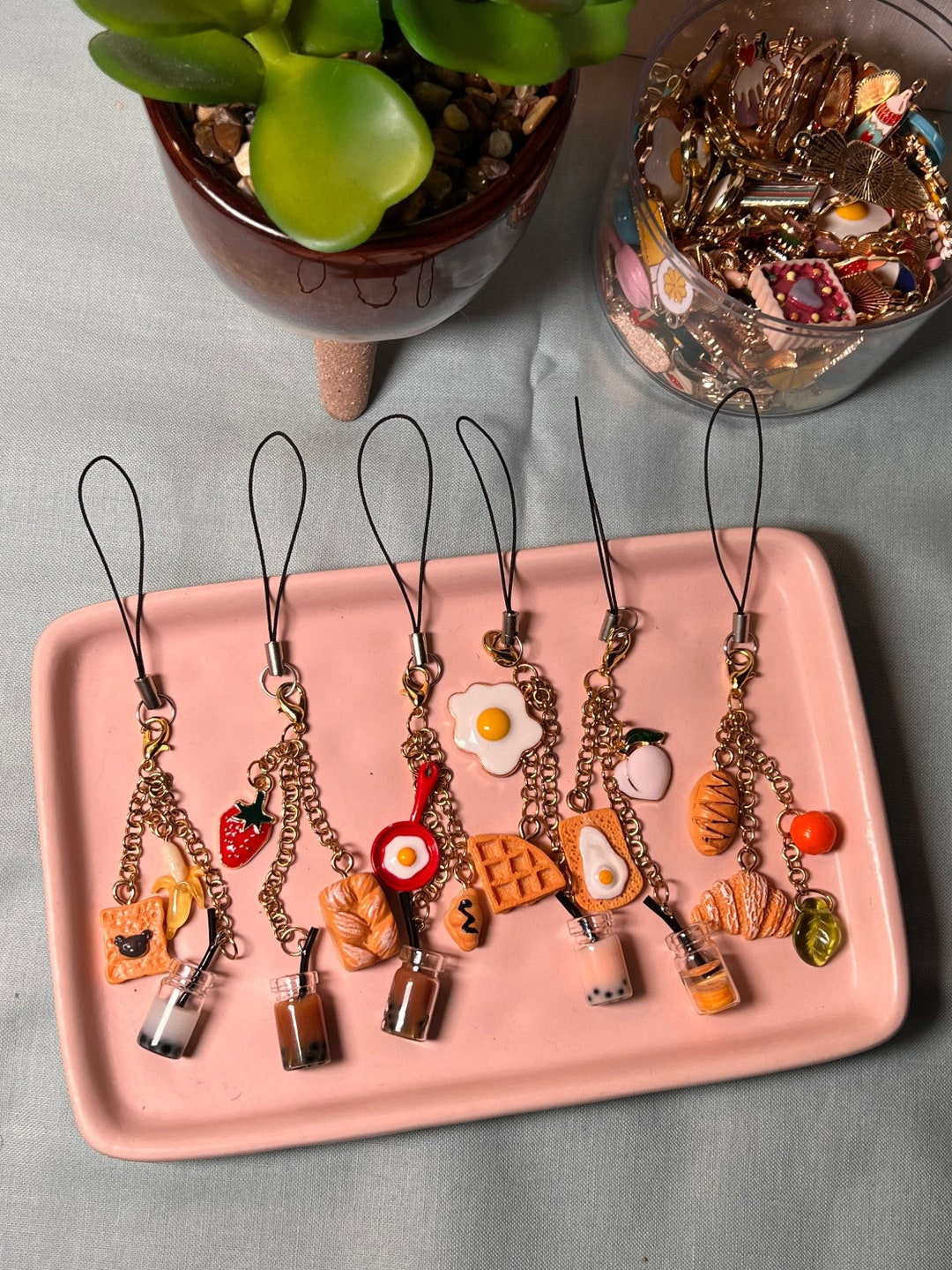 Random Assorted Kawaii Breakfast Food Keychain / Phone Charm - Etsy