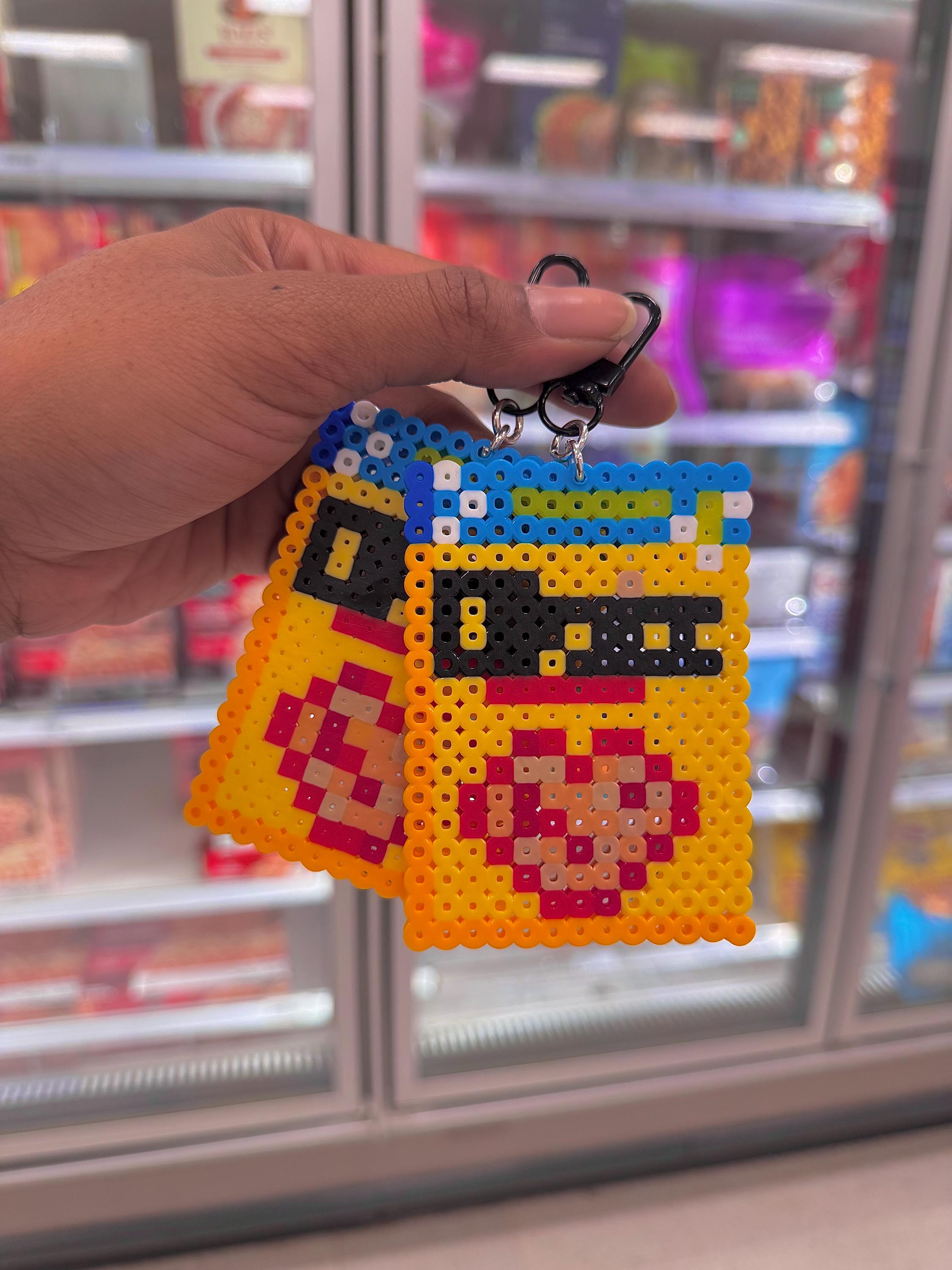 Retro Pixel-art Style Cereal Box Perler Bead Keychain - Etsy Canada