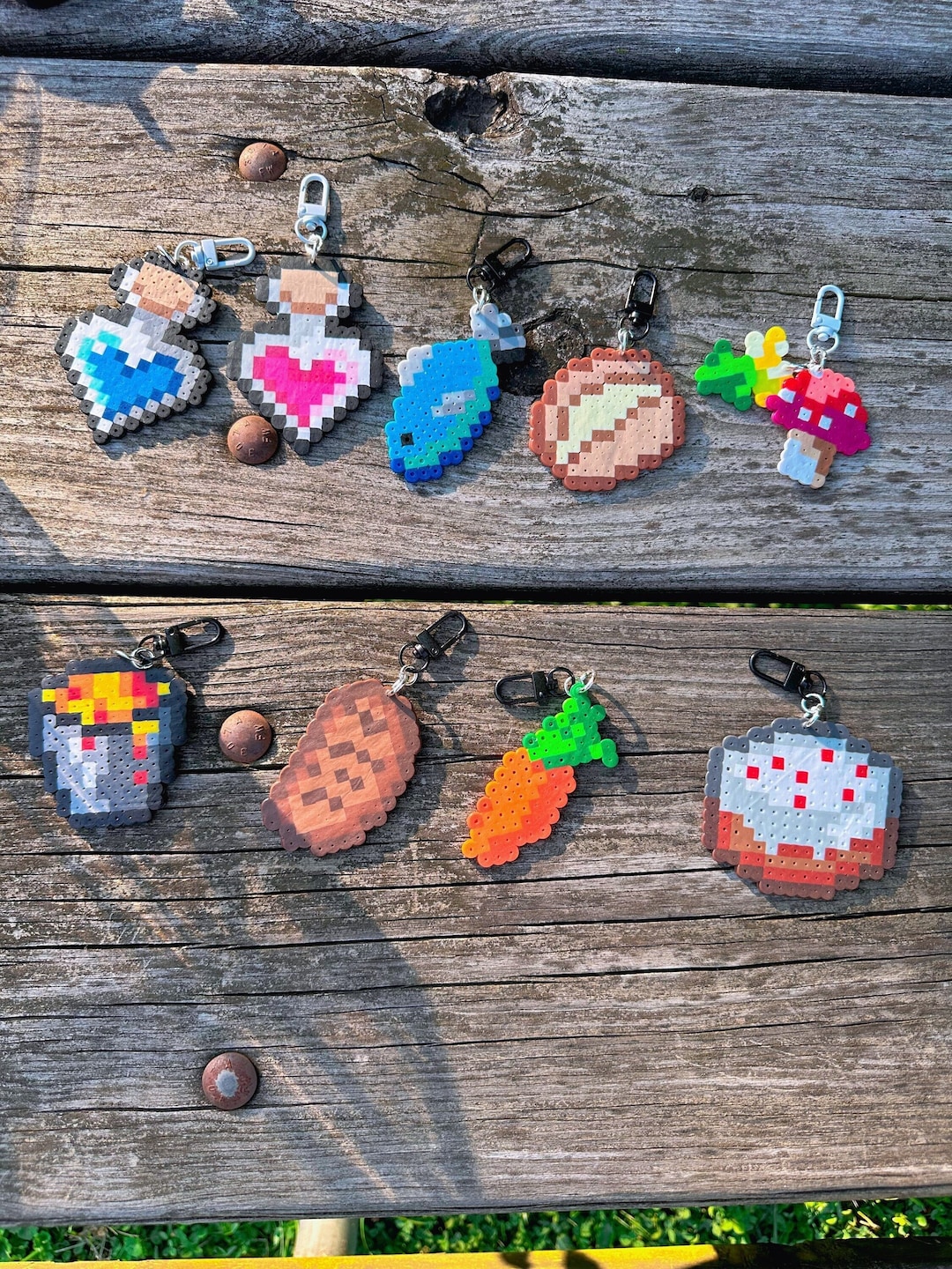 Minecraft Cute Pixel Art Food / Potion / Item Perler Keychain - Etsy
