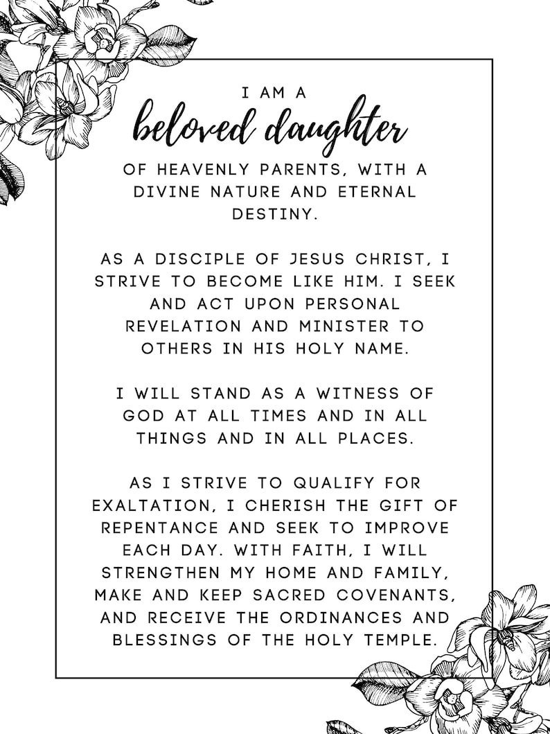 New Young Women LDS Theme, Updated 2019 Young Women Themeyw, LDS Young ...