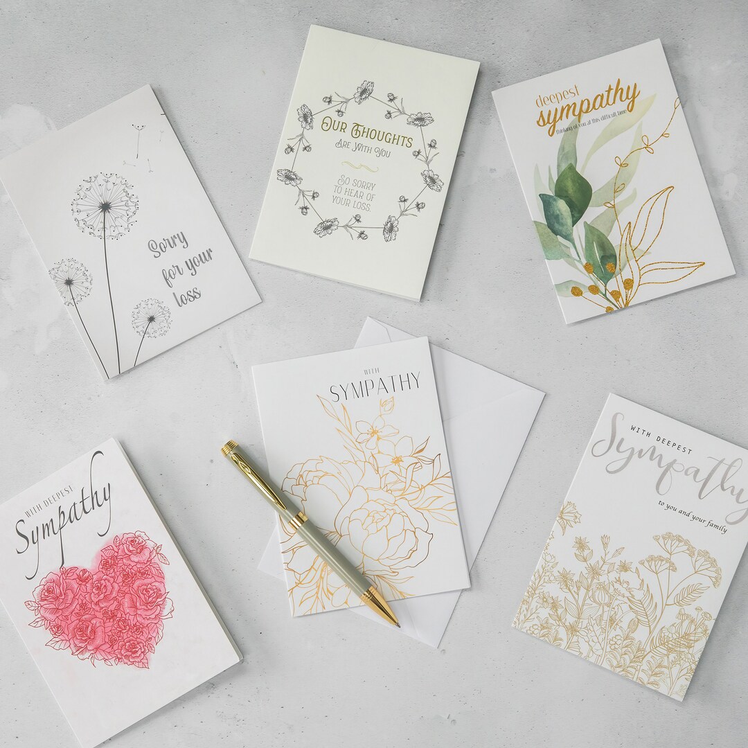 Compassion Sympathy Cards Pack of 30 Sympathy Cards & Envelopes. Made ...