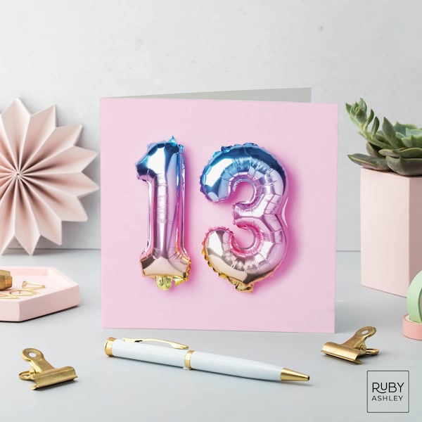 13th Birthday Card - Etsy UK