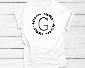 Initial T Shirt | Etsy