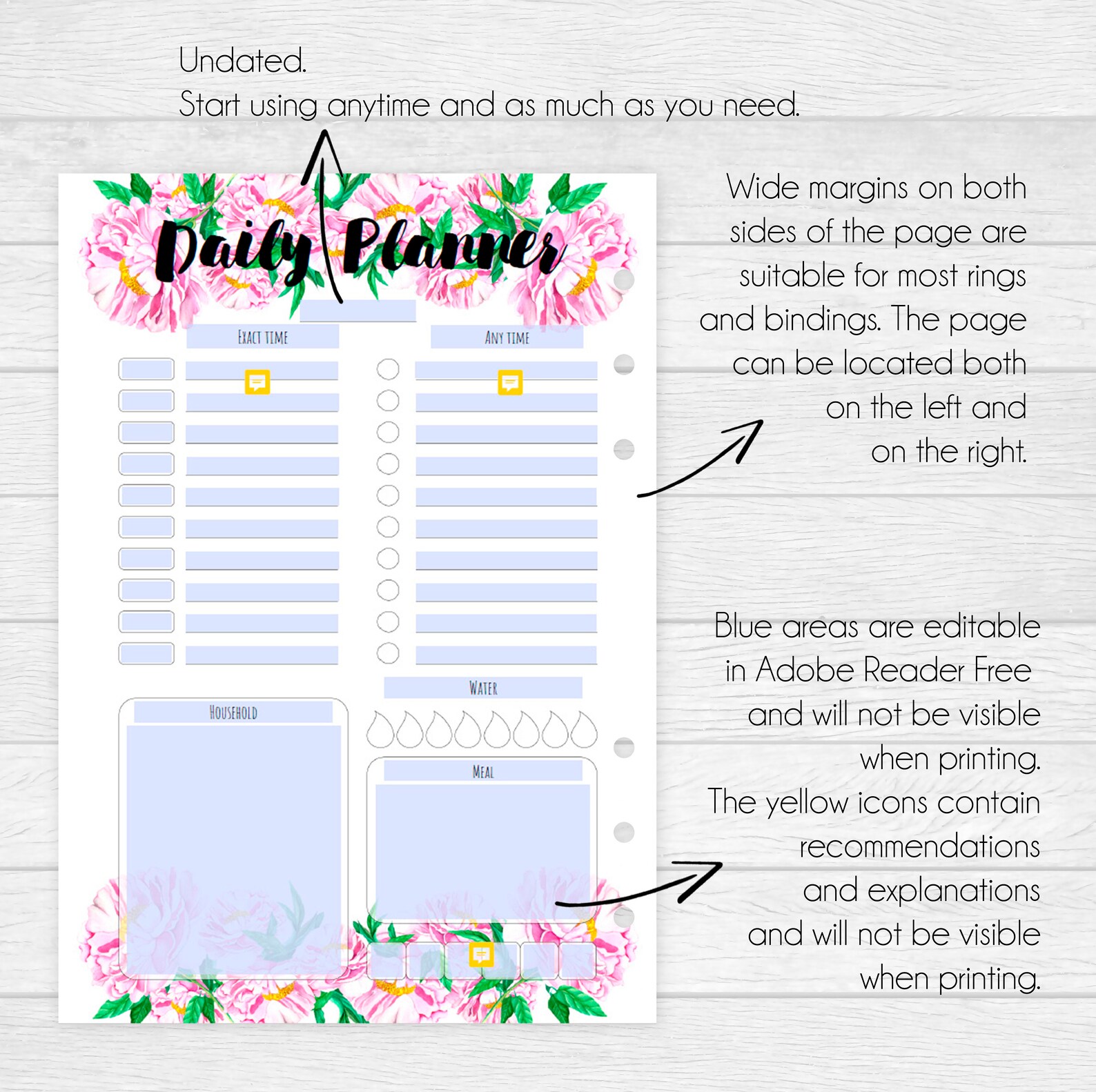 To do list template Day timer Timeplan Checklist Day plan | Etsy