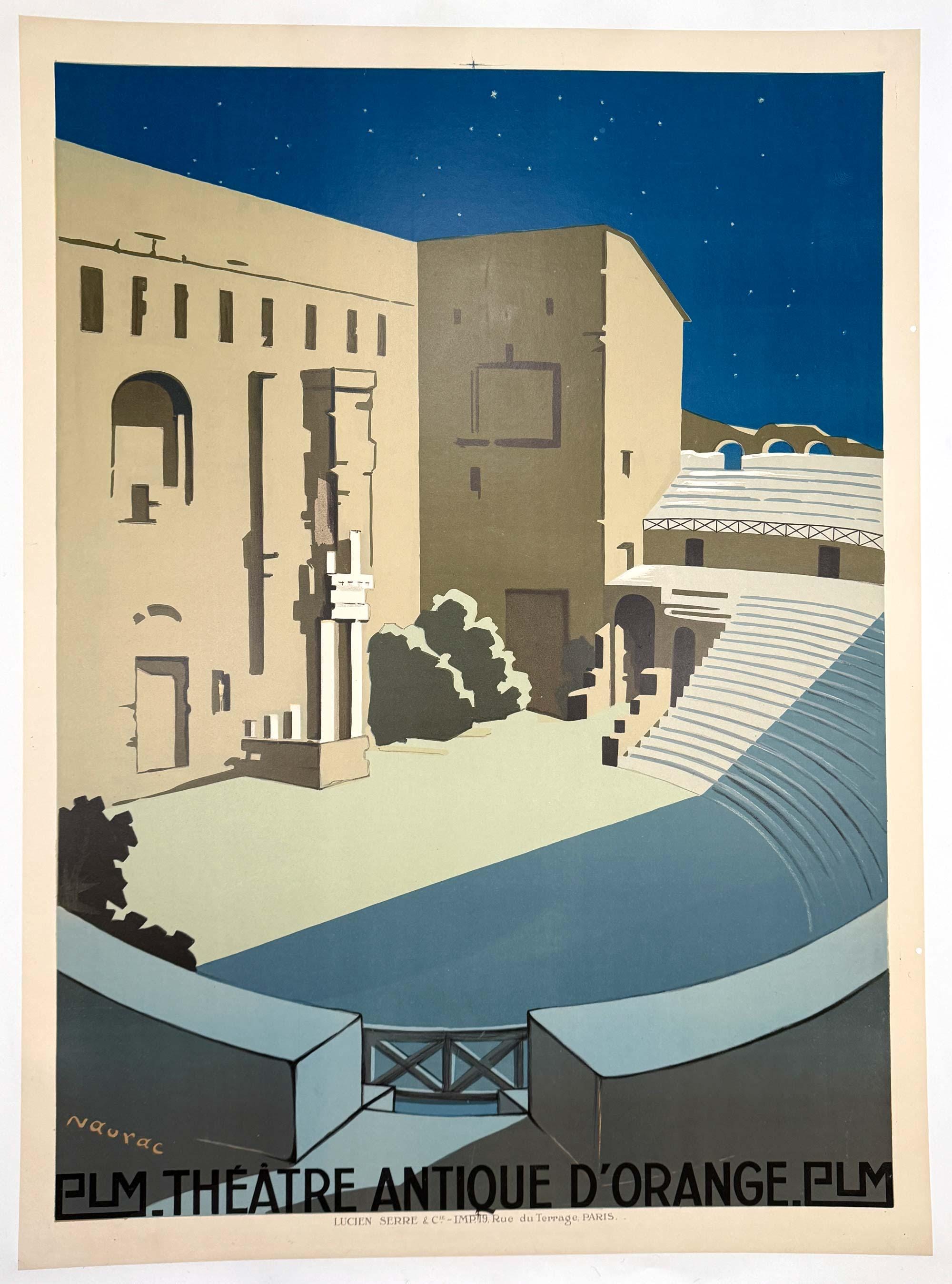 French Travel Poster for the Antique Theatre Orange by Naurac C1930 for ...