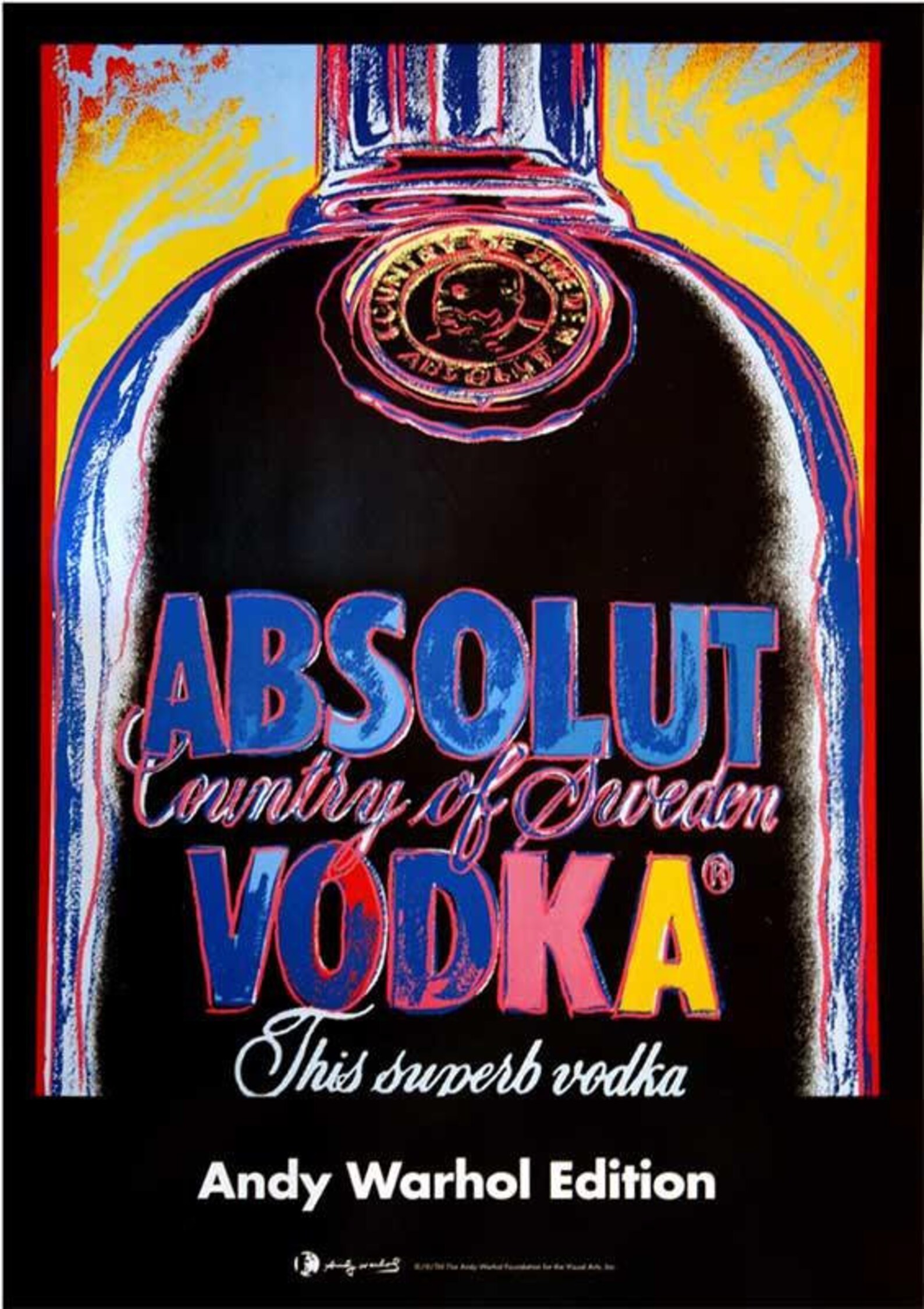 Vintage Pop Art Poster Absolut Vodka Andy Warhol Excellent Original ...