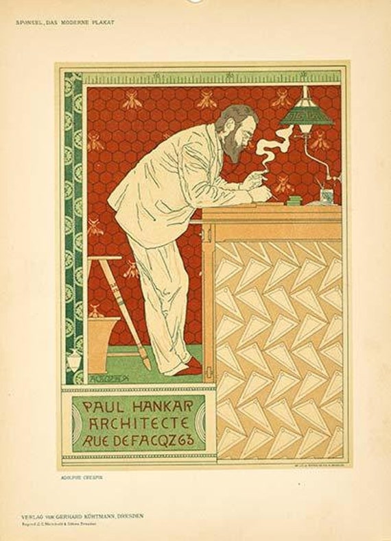 Paul Hankar Architecte for Das Moderne Plakat Original Stone | Etsy
