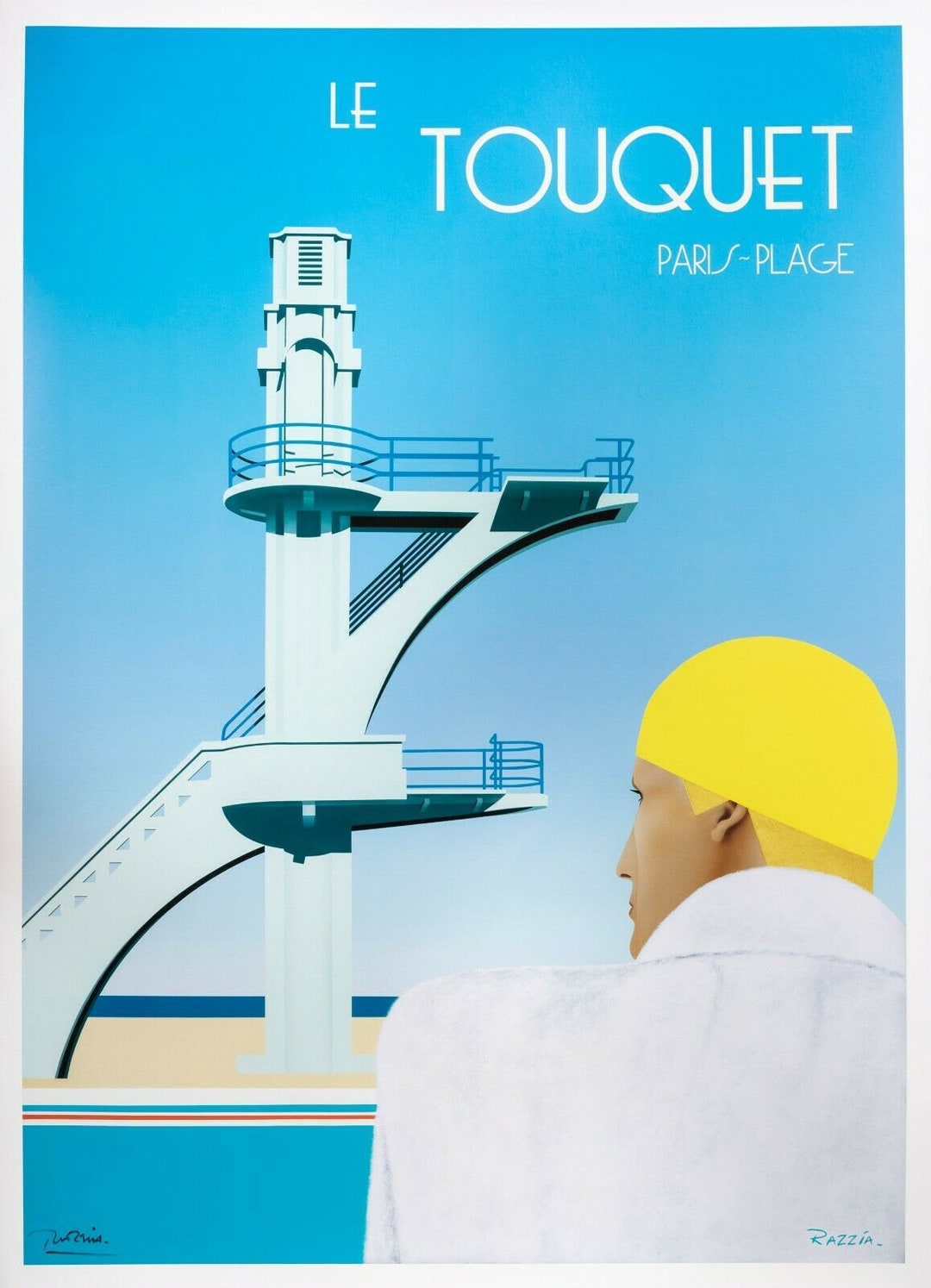 Le Touquet Plage Paris Plage by Razzia Hand Signed Original Gérard Coubouleix-dénériaz - Etsy