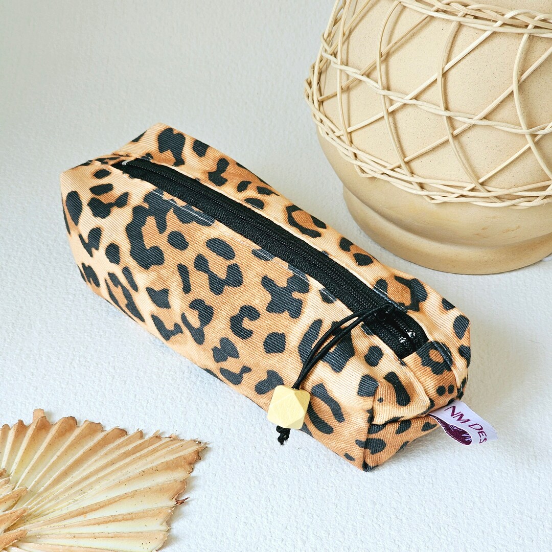 Leo Pencil Case • Brown Pencil Case, Animal Print Cosmetic Bag, Leopard ...