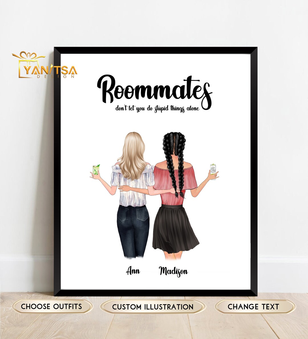 Roommates Gifts - Personalized Roommates Print - Dorm Decor - Roommate ...