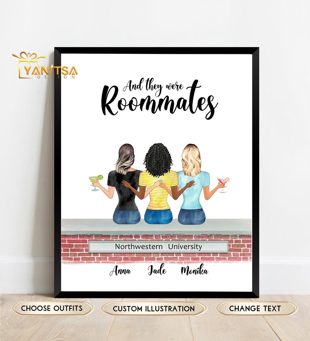 Roommates Gifts - Custom Roommates Print - Personalized Roommates Gifts ...