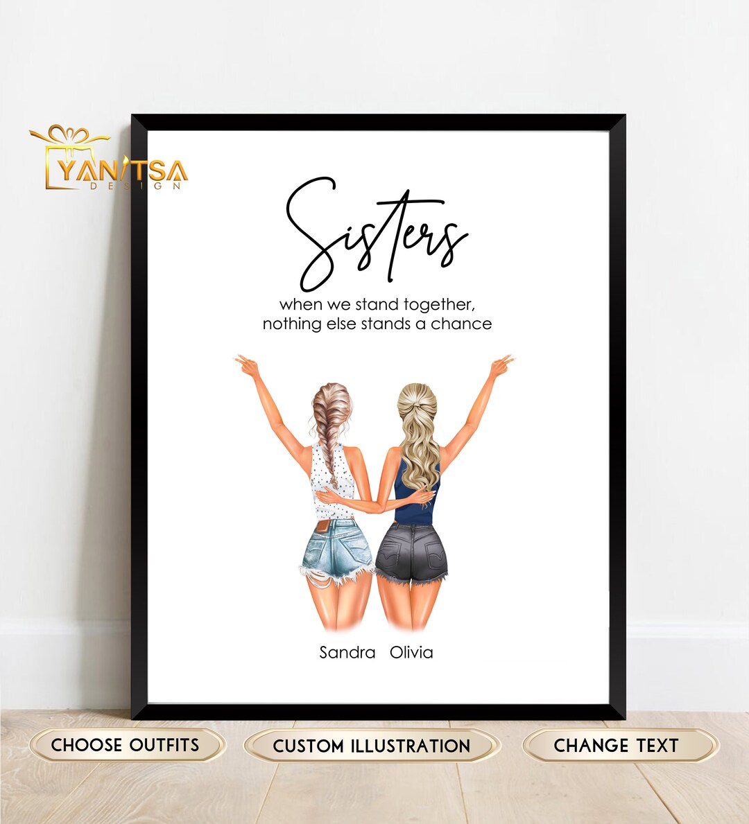 Sisters Custom Print - Sister Gift - Personalized Gift for Sisters ...