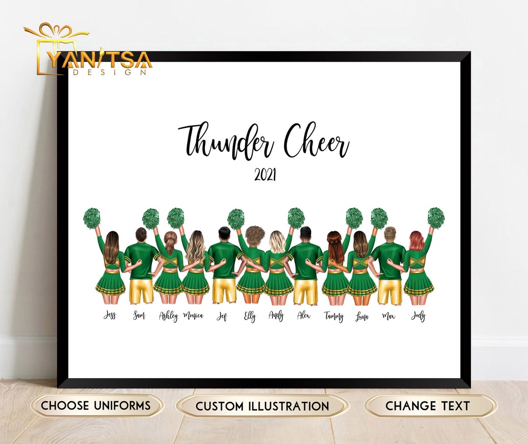 Personalized Cheer Team Print Cheerleaders Coach Gift Boys and Girls ...