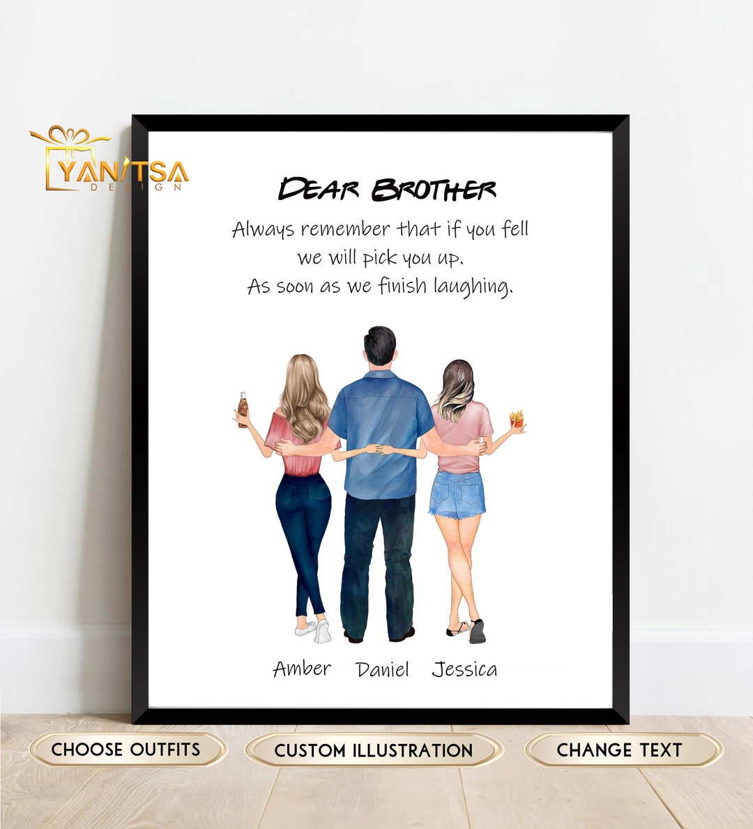 Personalized Gift for Brother From Sisters - Custom Brother and Sisters ...
