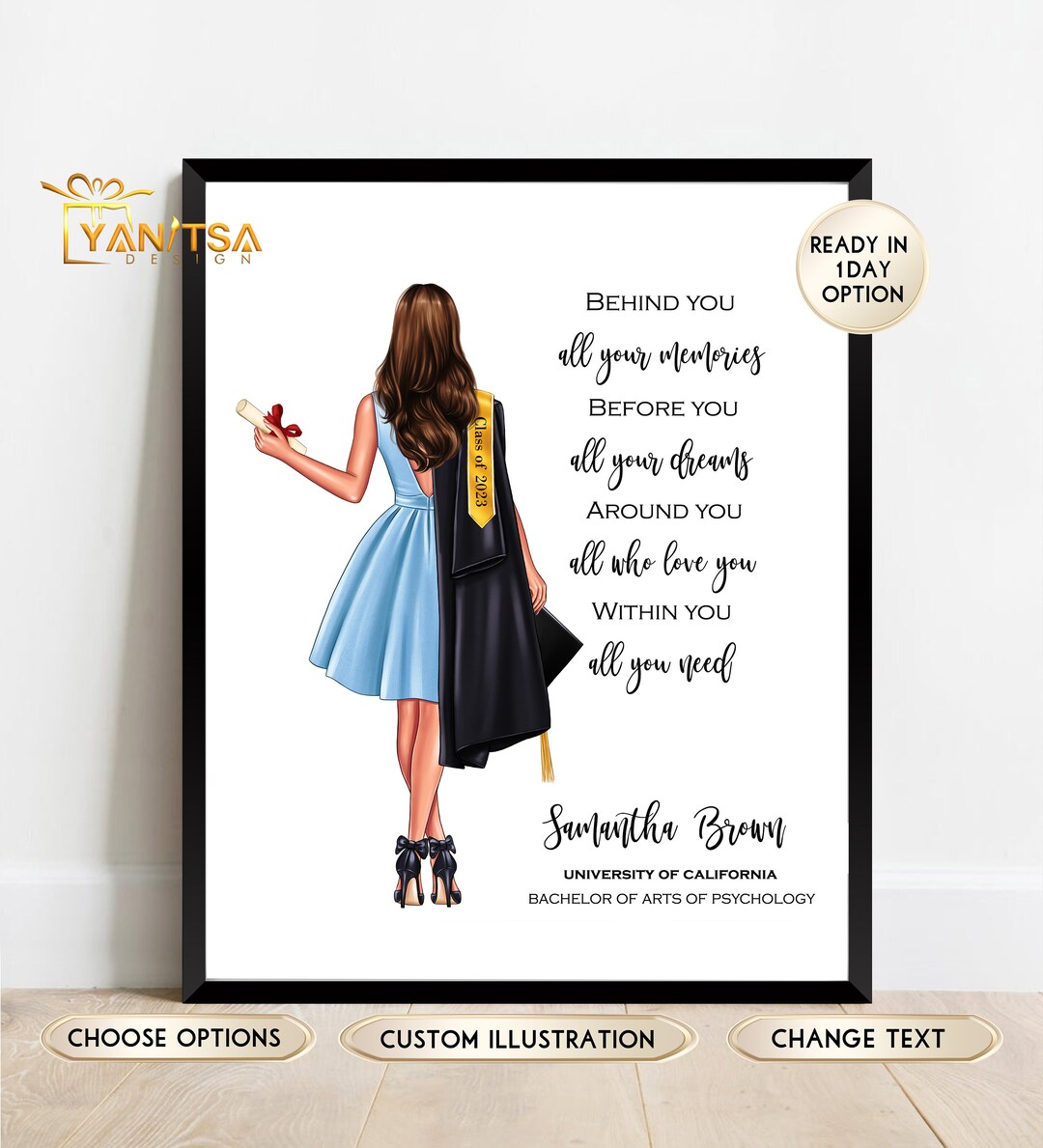 Personalized Graduation Gift for Her - Custom Graduation Gift - Behind ...