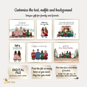 Custom Family Portrait - Christmas Gift for Parents - Personalized ...