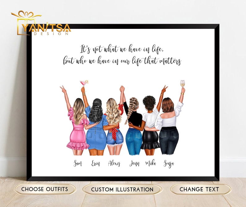 Custom Friends Print Best Friends Gifts Personalized - Etsy