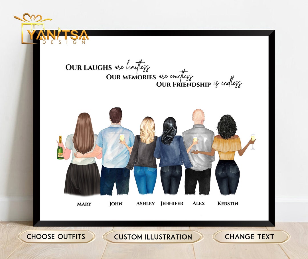 Custom Friends Print - Friends Gifts - Personalized Friends Print - Men ...