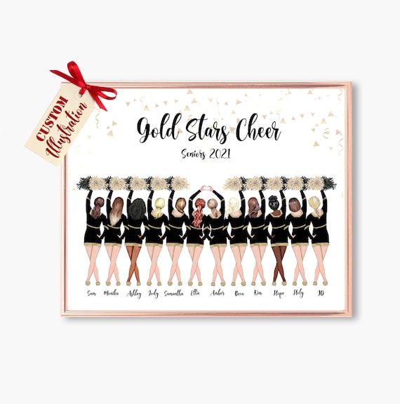 Custom Cheer Team Print Cheer Team Gifts Cheerleader Gift | Etsy