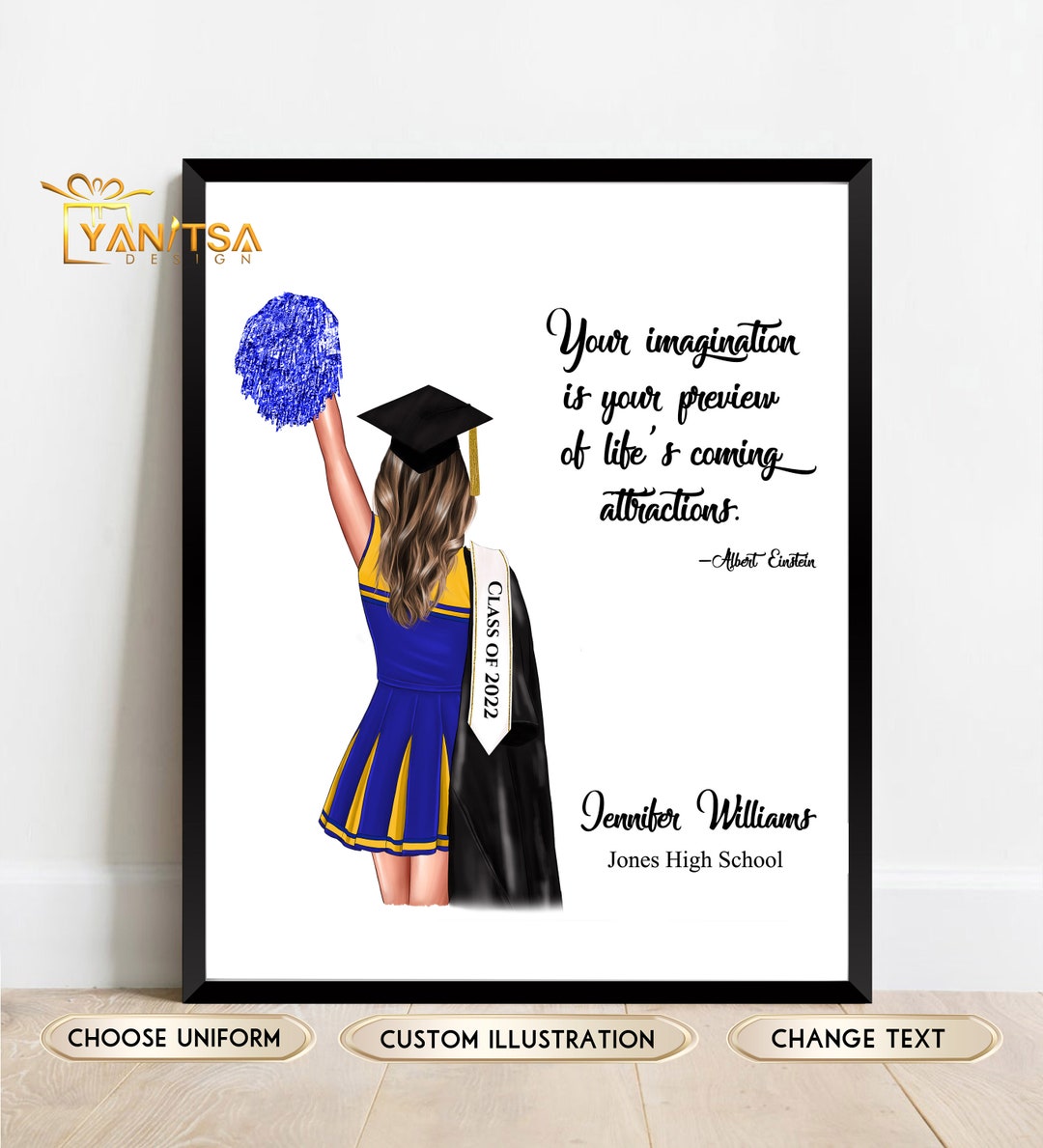 Cheerleader Graduation Gift - Cheerleader Graduation Wall Art ...
