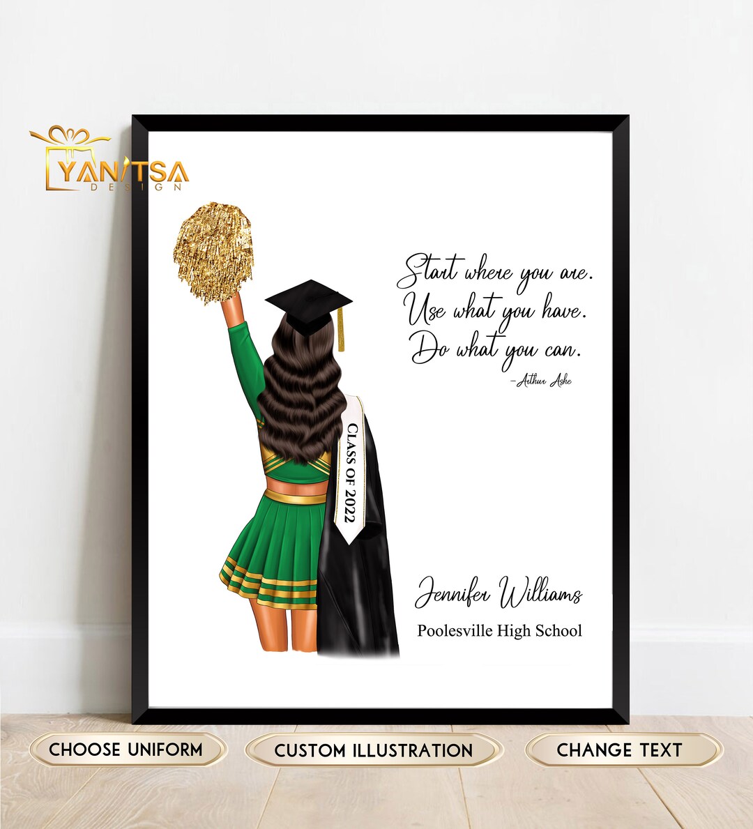 Cheerleader Graduation Gift - Cheerleader Graduation Wall Art ...
