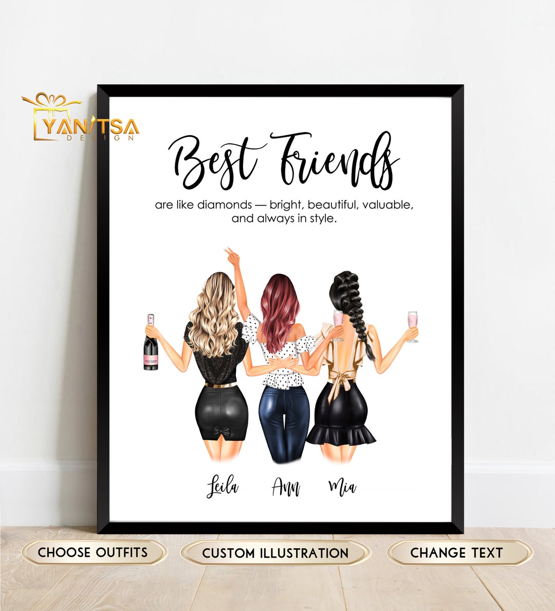 Custom Best Friends Print - Best Friend Birthday Gift - Best Friends ...