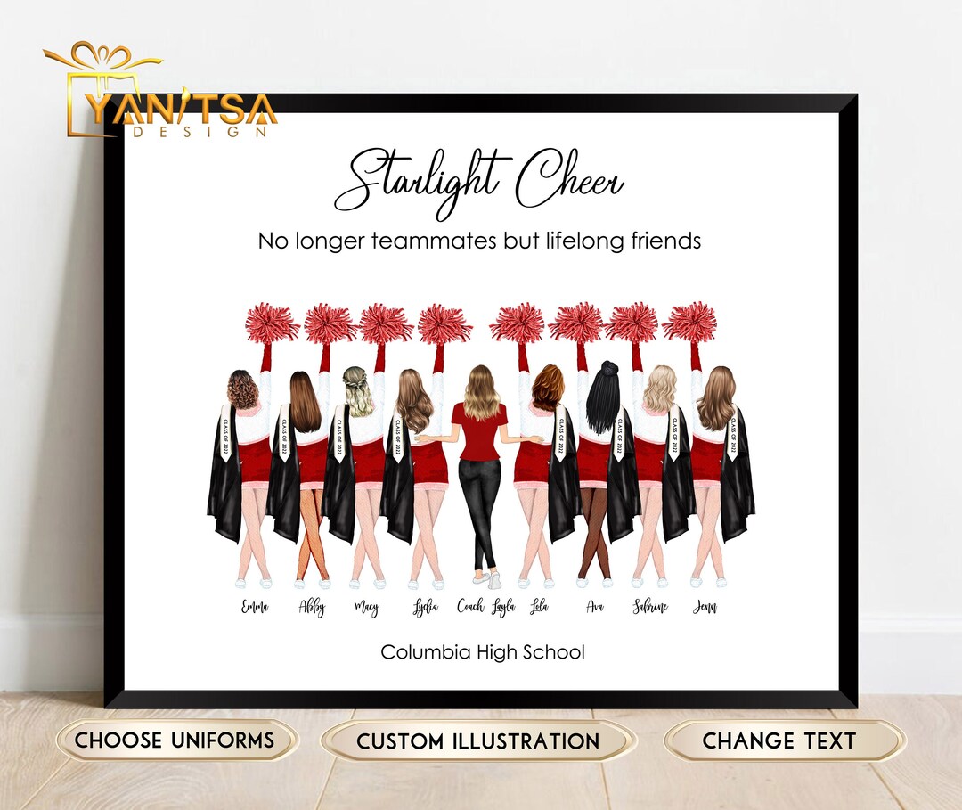 Personalized Cheer Team Graduation Print - Cheer Coach Gift for ...