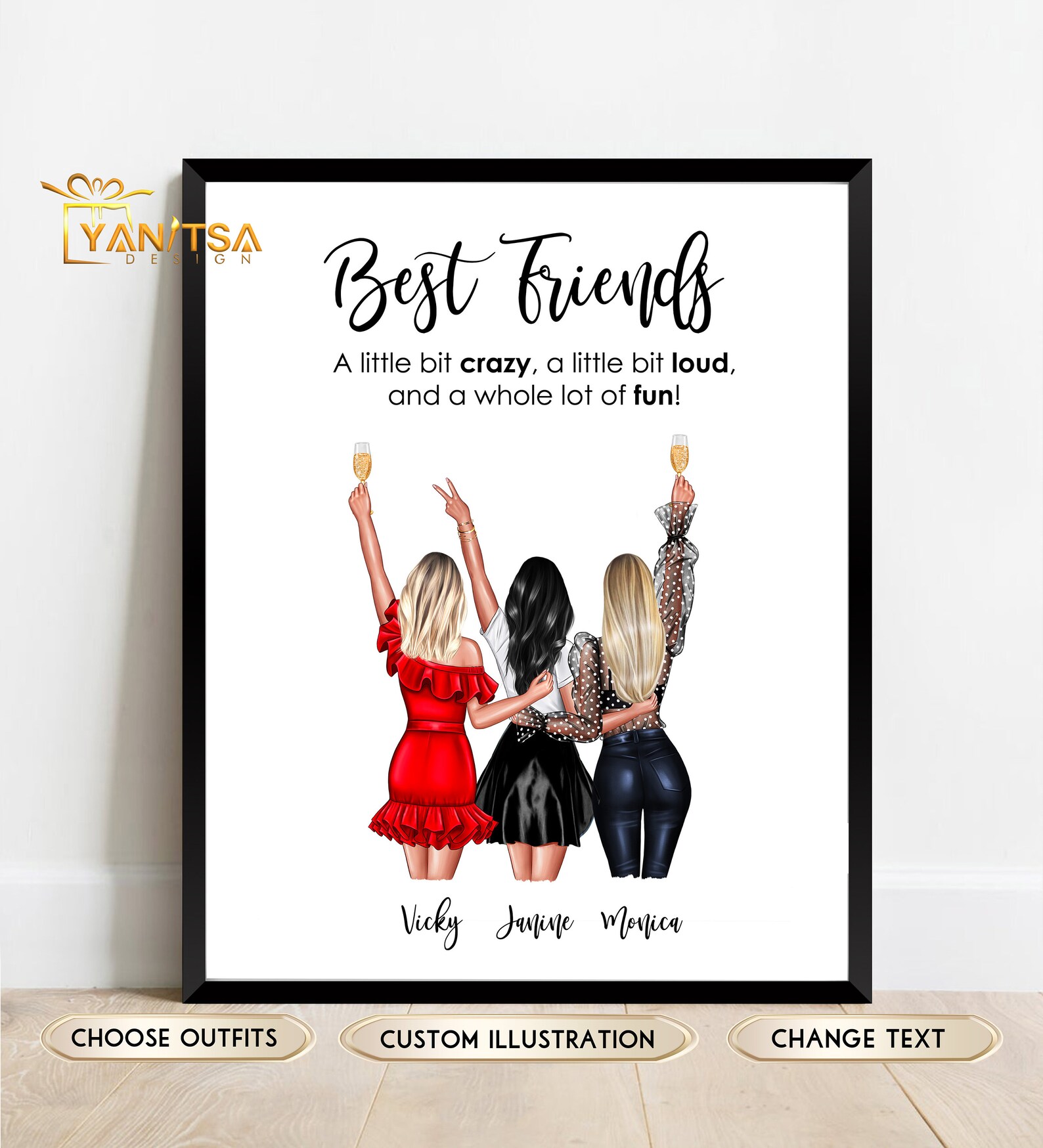 Custom Friends Print Best Friends Gifts Personalized - Etsy