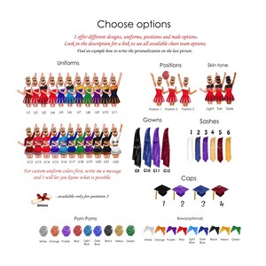 Personalized Cheerleader Illustration - Cheerleader Graduation Gift ...
