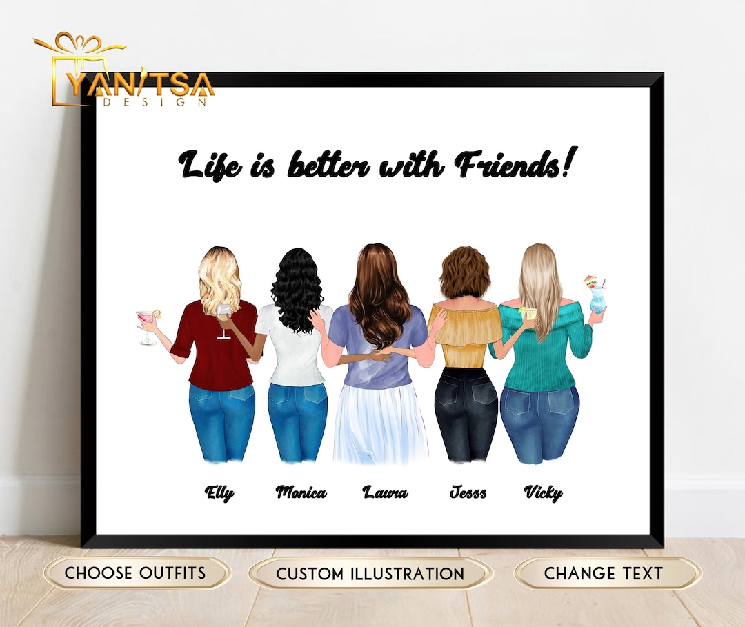 Friendship Gift - Personalised Friends Print - Best Friends Gifts ...