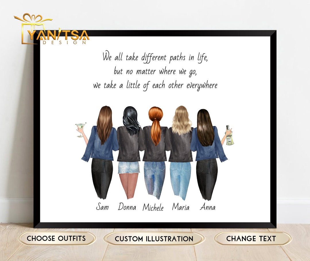 Custom Friends Print Gifts for Friends Long Distance Friends Gifts Best ...